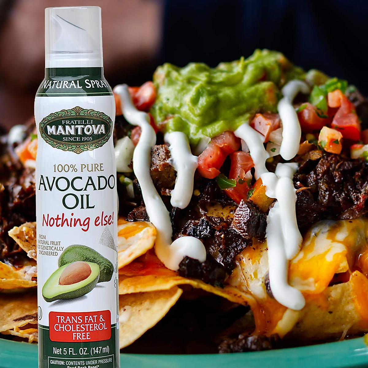 Mantova Avocado Oil, 100% Pure Cooking Oil Spray, perfect for healthy Keto snacks, baking, grilling, seasoning, or cooking, our oil dispenser bottle lets you spray, drip, or stream with no waste, 5 oz