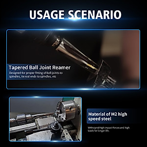 ZNXIMER 7 Degree Ball Joint Tapered Reamer Tie Rod for 1-1/2 inch Per Foot Tapered Ball Joint Reamer Made of 6542 High-Speed Tool Steel, Reamer Drill Bit Universal Reamer Tool Pipe Reamer