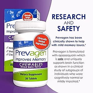 Prevagen Improves Memory - Regular Strength 10mg, 30 Chewables |Mixed Berry-3 Pack| with Apoaequorin & Vitamin D & Prevagen 7-Day Pill Minder | Brain Supplement for Better Brain Health
