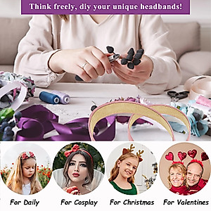 Wecoe 10pcs Suede Like Headbands Women 1 Inch Wide Headbands Red White Black Pink Purple Blue Green Headband Non Slip Fashion Hair Bands Costume Hair Accessories Women Girls Diademas Para Mujer