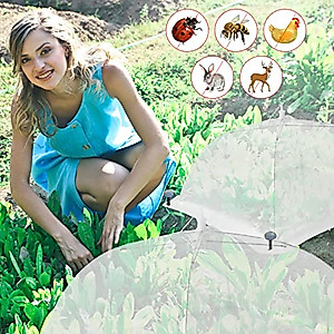 COSTYLE 2 Pack Plant Covers Protector 33 x 25.5 x20 Inch Strawberry Plant Protector to Keep Animals Deer Rabbits Out, Pop Up Garden Row Covers for Vegetables (Fabric, 20 inch)