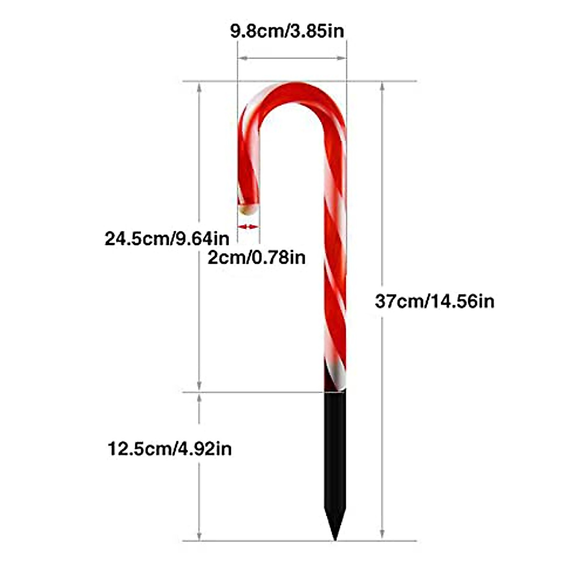 Christmas Candy Cane Lights,5pcs Solar Christmas Candy Cane Light， Outdoor Waterproof Christmas Day Light， LED Home Garden Passage Courtyard Lawn Decoration Light