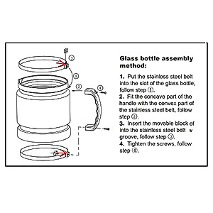Shurex 1 Gallon/ 4L Glass Carafe for Countertop Distiller, Replacement Collection Bottle Water Container for Megahome, CO-Z, VEVOR, Mophorn, and Other Most brands 4L/1 Gallon distillers (Glass)