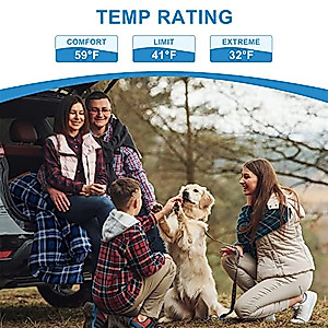 Cotton Flannel Double Sleeping Bag for Camping, Backpacking, Or Hiking. Queen Size 2 Person Waterproof Sleeping Bag for Adults Or Teens. Truck, Tent, Or Sleeping Pad, Lightweight（Pillows NOT include