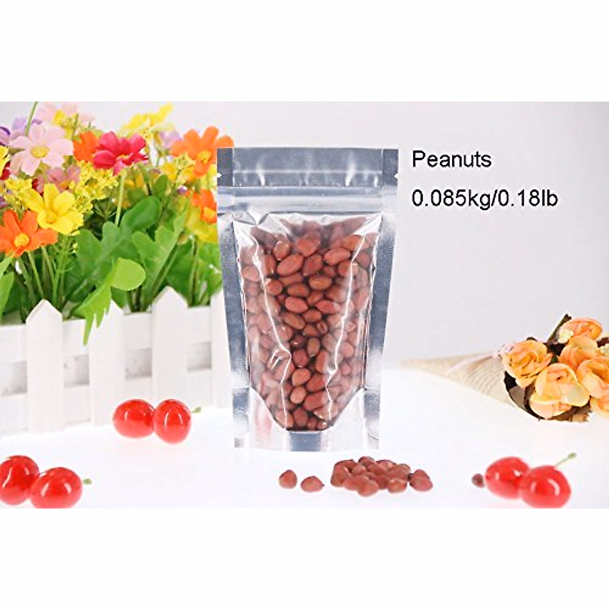 SumDirect Reusable Aluminium Foil Zip Lock Stand Up Food Pouches Bags with Notch for Food Storage 3.5x5.9 Inches, 2.8oz, Pack of 50