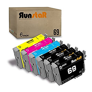 Run Star Remanufactured Ink Cartridege Replacement for Epson 69 T069 to use with Stylus C120 CX5000 CX6000 CX8400 CX9400 NX215 NX305 NX400 NX410 NX415 NX515 Workforce 1100 30 310 615 (6 Pack)