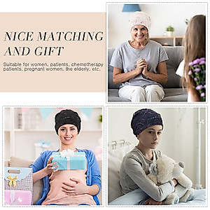 SATINIOR 5 Pieces Women's Slouchy Beanie Chemo Hat Stretch Cancer Head Wraps Sleep Head Scarf for Cancer Patient Multicoloured