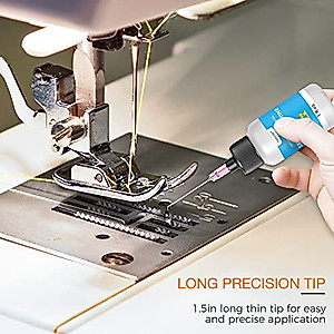1FL.OZ. Sewing Machine Oil with Extra Long 1.5 Inch Needle Tip and Double Head Brush, Fine Light Machine Oil, Universal Clear Lubricant Oil for Lubricating Moving Parts of Sewing Machine - by OAIEGSD