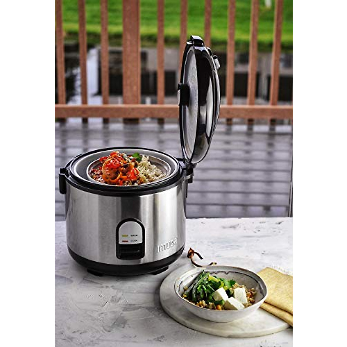 IMUSA USA GAU-00028 Electric Rice Cooker 10-Cup Uncooked Rice (20-Cup Cooked Rice), Stainless Steel