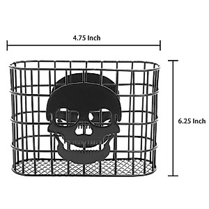 MyGift Black Metal Wire Napkin Holder with Skull Cut Out Design, Halloween Table Decor