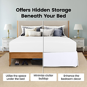 Utopia Bedding Queen Bed Skirt - Soft Quadruple Pleated Ruffle - Easy Fit with 16 Inch Tailored Drop - Hotel Quality, Shrinkage and Fade Resistant (Queen, White)