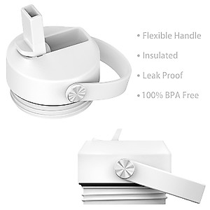 Straw Lid for Yeti Rambler Water Bottle 18 oz,26 oz,36 oz,46 oz,12 oz,64 oz,Straw Cap,Straws and Brush Include (White)