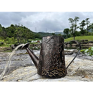 Solar Watering Can with Cascading Lights - Large Waterfall Lights Garden Decor, Owl Shape Solar Hanging Lantern Outdoor Waterproof , 96 LEDs String Light Flashing for Patio,Lawn,Garden,Pathway