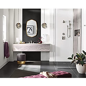 Moen A725BN Drop Ell for Handheld Showerhead, Brushed Nickel with Moen 3668EPBN Handheld Showerhead with 69-Inch-Long Hose Featuring 24-Inch Slide Bar, Brushed Nickel