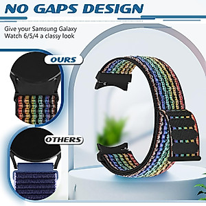 Bcuckood Nylon Loop Compatible with Samsung Galaxy Watch 6/5/4 40mm 44mm/Watch 6 Classic 43mm 47mm/Watch 5 Pro 45 mm/Watch 4 Classic 42mm 46mm, Sport Nylon Breathable Replacement Straps for Women Men