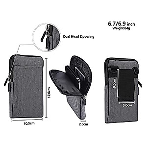 Cell Phone Holster with Belt Loop, Crossbody Cell Phone Purse Women, 7.2" Outdoor Travel Nylon Zipper Cellphone Waist Pouch Shoulder Messenger Bag Smartphone Wallet Pocket with Belt Loop Card Holder