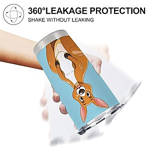 LHDGSJE Funny Cartoon Kangaroo Zoo 20 Oz Tumbler Stainless Steel Coffee Mug Reusable Travel Mug Leak-proof Large Capacity Car Cup Insulated Tumbler Fits in Car Cup Holder