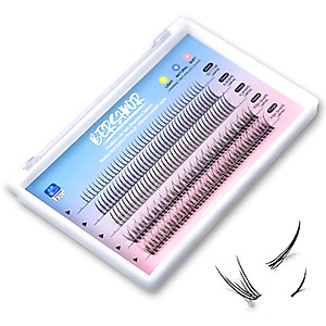 BlueSmurfs Individual Fairy Eyelashes Extensions Fluffy DIY Cute Eye Cluster Eyelashes Natural Faux Mink False Eye Lashes Multipack of 170 Mini Individuals Fairy Lash Clusters (Include Bottom Lashes)