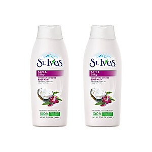 St. Ives Soft and Silky Body Wash, Coconut and Orchid 13.5 oz (Pack of 2)