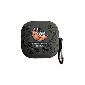 Joie & Joho Silicone Cute Lovely Astronaut On the Moon Case for Beats Fit Pro Shock-Absorbing Protective Case for Women Girls Men Boy for Beats Fit Pro 2021