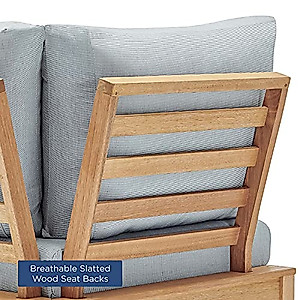 Modway EEI-3694-NAT-LBU Freeport Corner Chair, Natural Light Blue