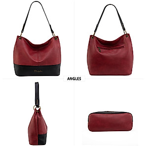 Wrangler Hobo Bags for Women Leather Hobo Purses Shoulder Bag Tote Bag Womens Purses and Handbags WG20-918RD