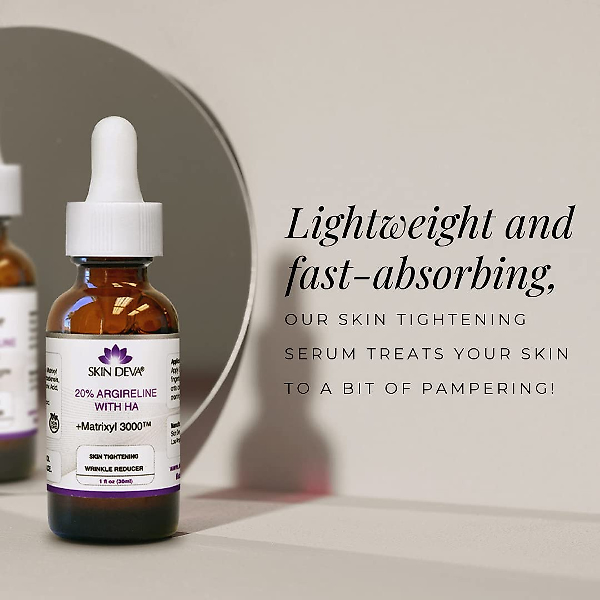 SKIN DEVA 20% Argireline Serum with Matrixyl 3000 Pure Hyaluronic Acid Serum For Face Deep Wrinkle Reducer Anti Aging Tones Skin and Stimulates Collagen Peptides Serum For Face