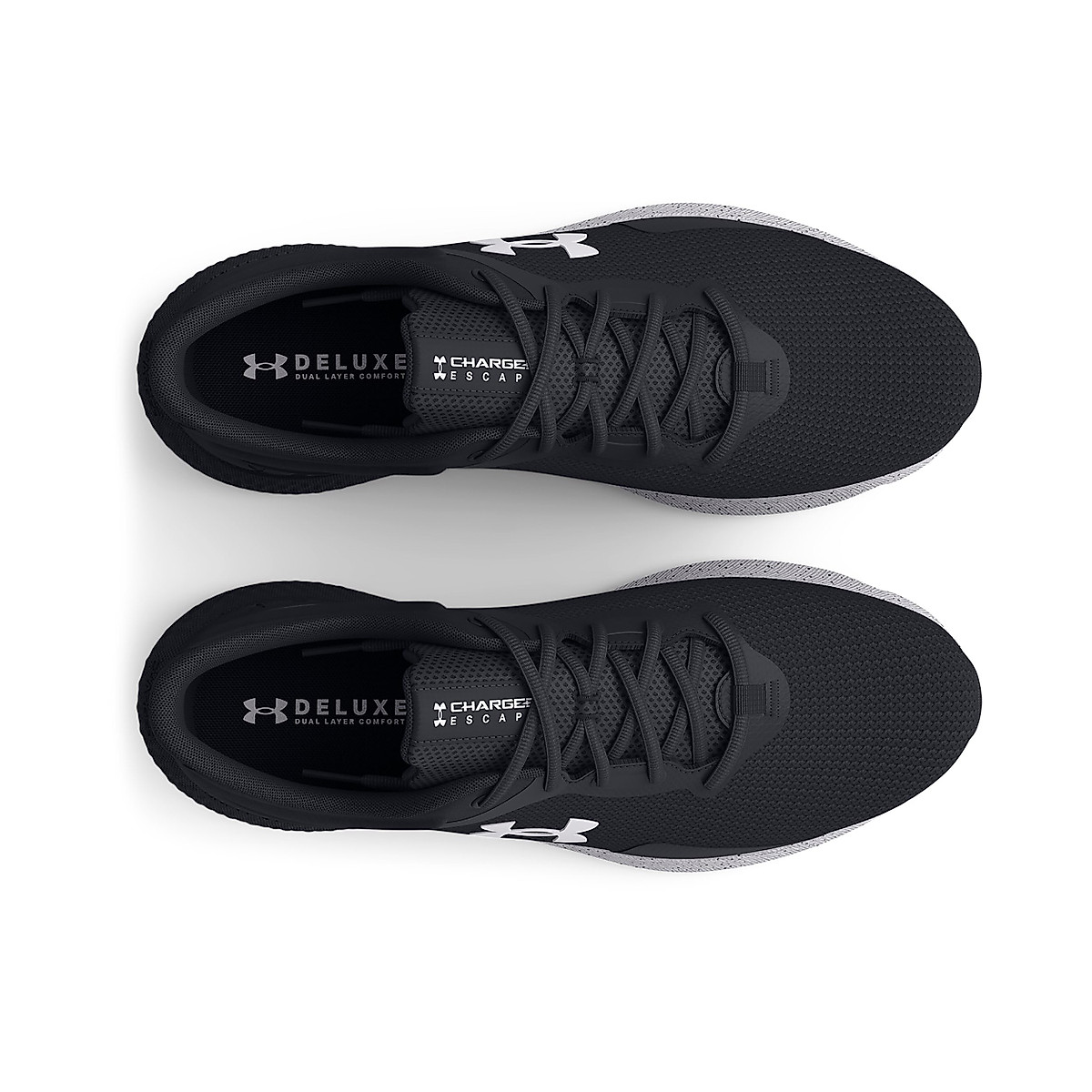 Under Armour Women's Charged Escape 4 Running Shoe, (002) Black/Black/White, 8