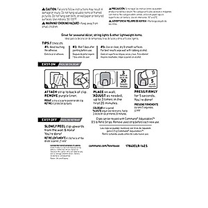 Command Adjustables Repositionable 1/2 lb Clips, 16 Hooks, 36 Strips/Pack