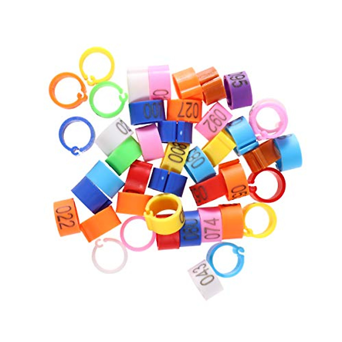 POPETPOP 100PCS Pigeons Foot Rings - Birds Foot Rings Durable Lightweight Birds Opening Foot Rings Number Cuff Rings Identification Rings for Parrot Chicken Pigeons