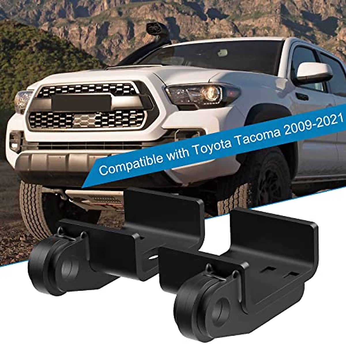 GSTP Front Tow Hook Bracket with 3/4 inch Shackle Mount Compatible with Toyota Tacoma 2009-2021 Black