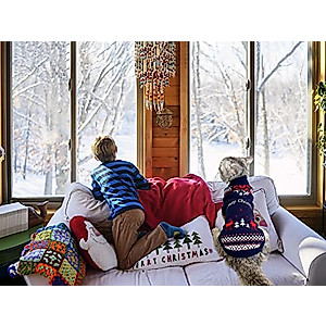 Vehomy 2Pcs Pet Christmas Sweaters Dog Christmas Sweater Kitten Cat Xmas Cat Turtleneck Knitwear Shirt with Snowflake Elk Pattern Dog Puppy Christmas Clothes Outfit Costume for Small Dogs S