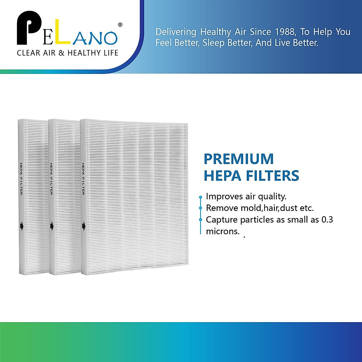 Pelano 3 Pack 5500-2 Replacement Filter H Compatible with Winix 5500-2 Air Purifier and Models AM80, 116130 Replacement Filter