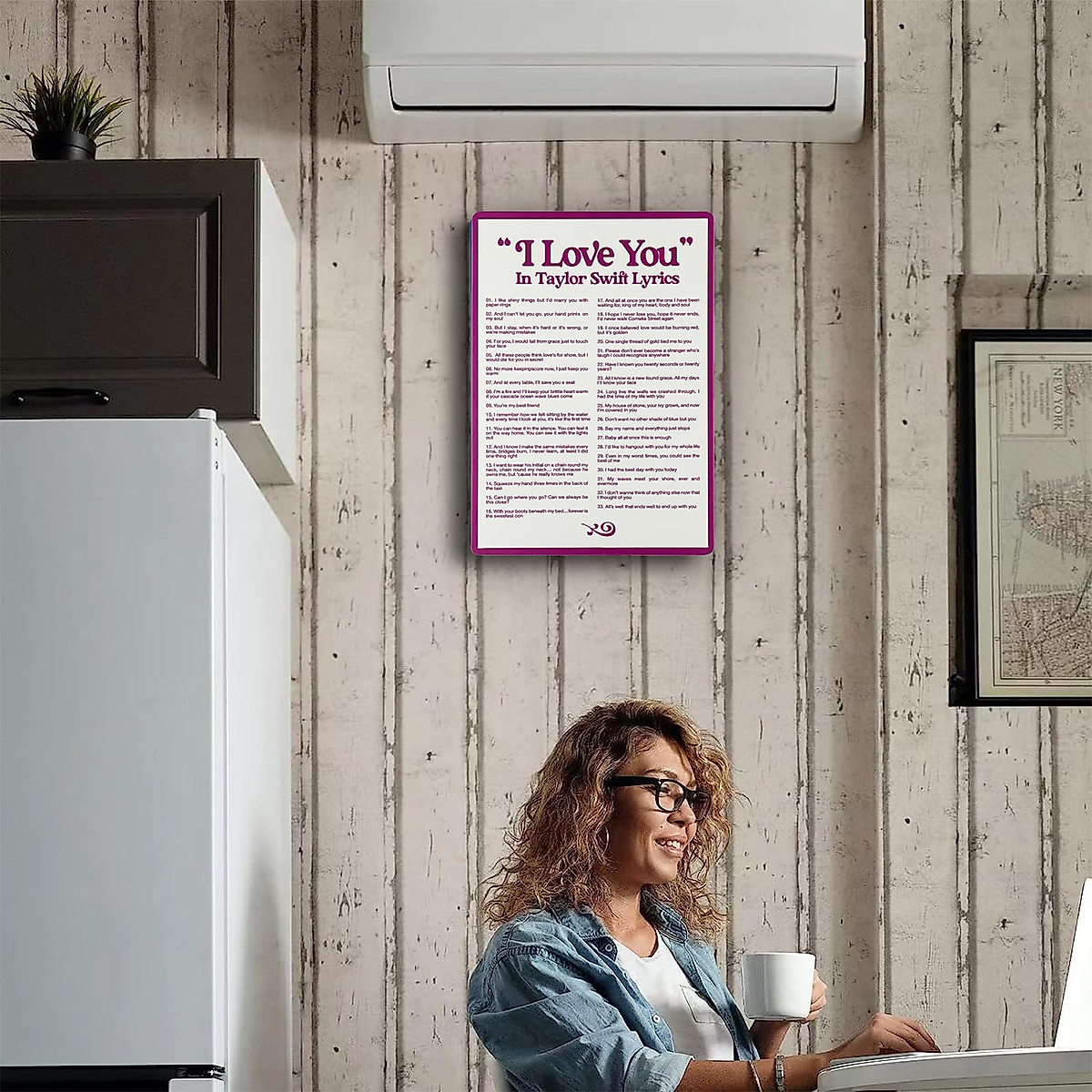 I Love You in Music Taylor Lyrics Metal Tin Sign Posters Merch Gift for Room Decor Aesthetic Music Album Taylor Wall Art 8X12Inch