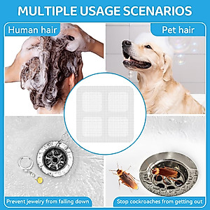 SHUCHUANG 30 Pcs 4" X 4" Disposable Shower Drain Hair Catcher, Bathroom Drain Hair Catcher,Drain Mesh Cover, Drain Mesh Strainer. Suitable for bathrooms, Laundry Rooms, bathtubs, Kitchens, Sinks