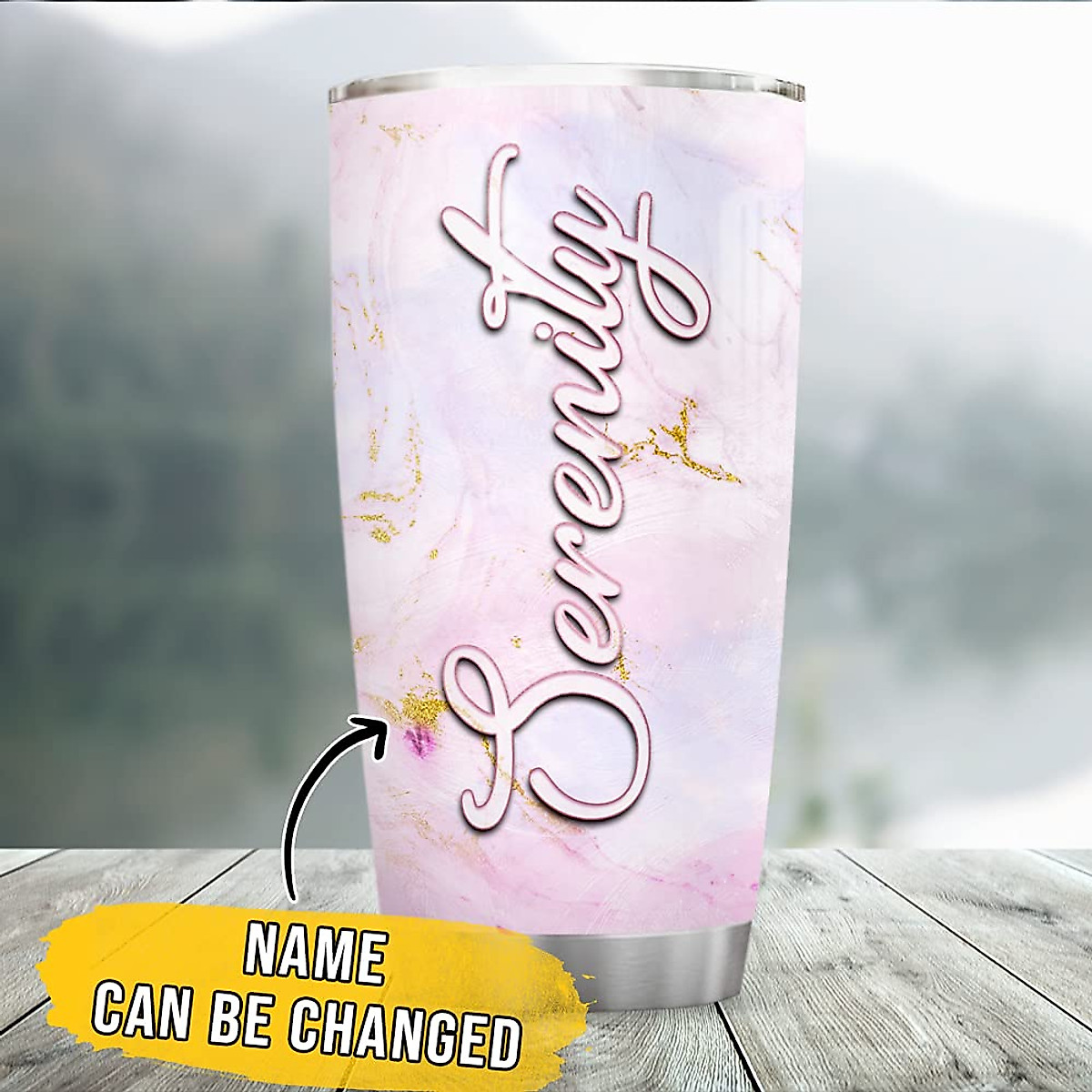 Wassmin Personalized Tumbler Stainless Steel Cup With Lid Custom Name 20oz 30oz Marble Double Wall Vacuumed Insulated Tumblers Travel Coffee Mug Birthday Christmas Gifts For Men Women