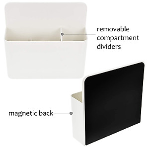 Magnetic Dry Erase Marker Holder,Pen and Eraser Holder for Whiteboard，Magnet Pencil Cup Utility Storage Organizer for Office , Refrigerator, Locker and Metal Cabinets (2 Pack)