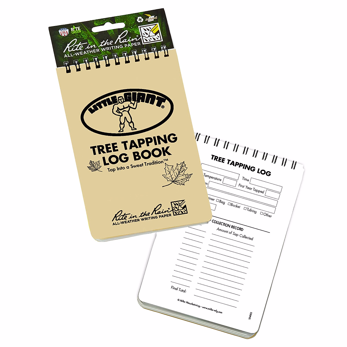 Little Giant® Tree Tapping Log Book | Tracking Journal for Maple Sugaring | Maple Syrup Tapping Supplies | Maple Syrup Kit