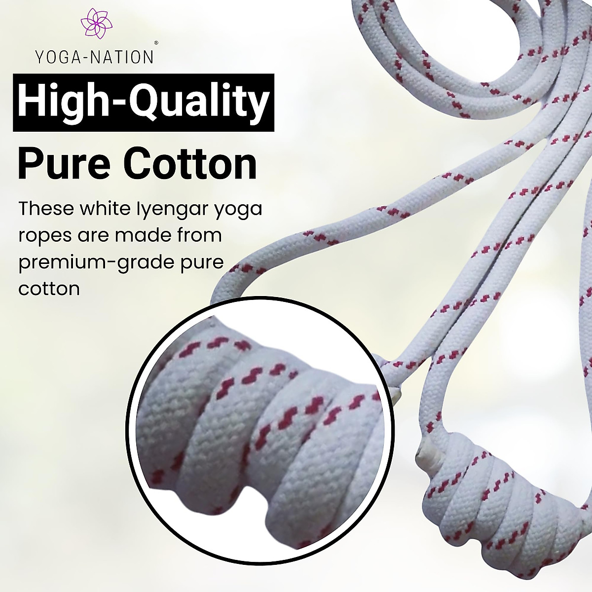 YOGA-NATION Iyengar yoga wall ropes(2 long & 2 small ropes)