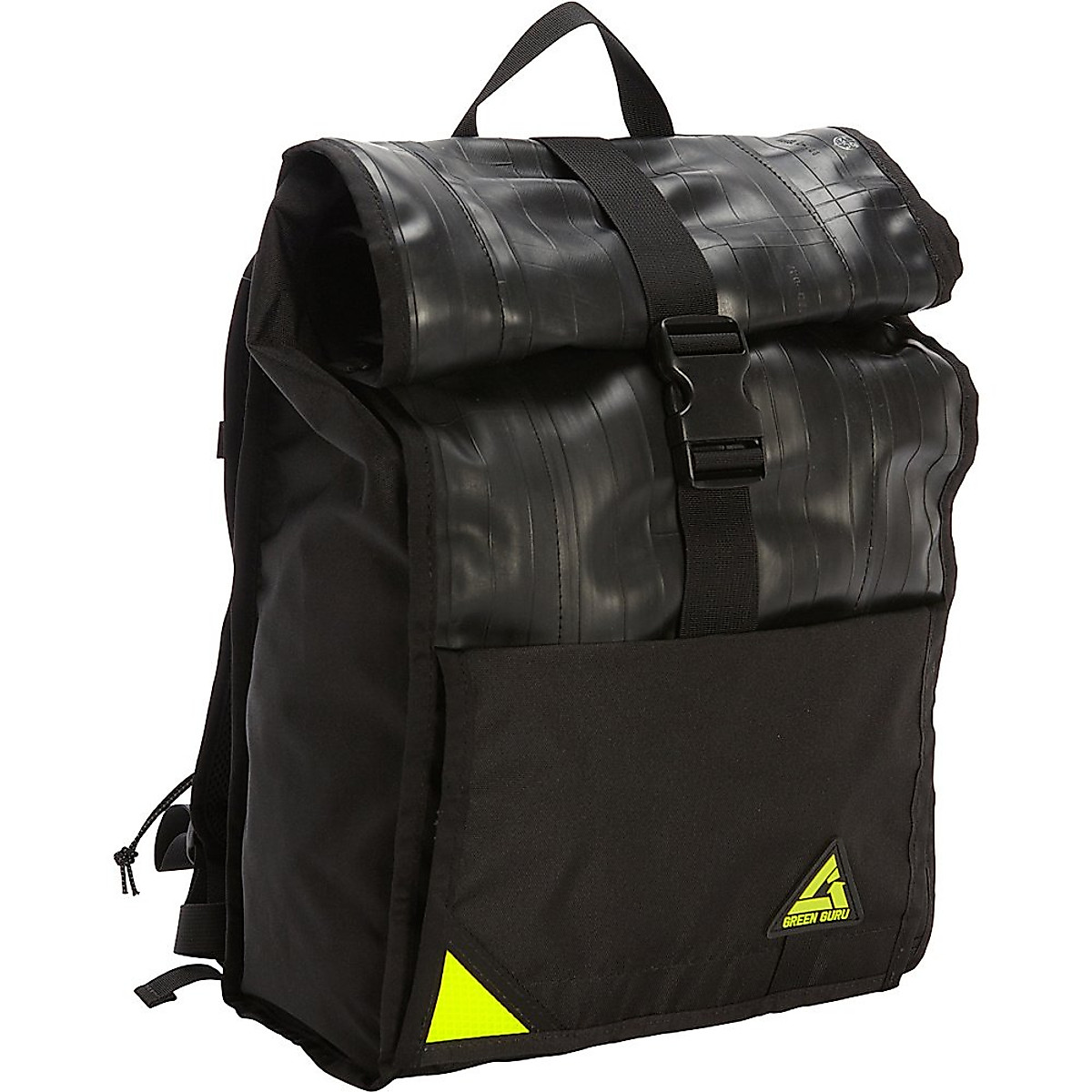 Green Guru Gear Commuter Upcycled Made in USA Backpack Black, 18-Liter