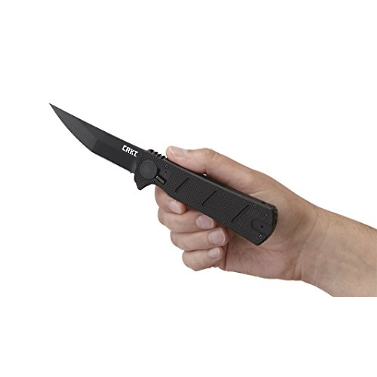 CRKT Goken Pocket Knife: EDC Folding Knife with Liner Lock, Field Strip Technology, Black EDP Osoraku Zukuri Modified Tanto Blade and G10 Handle 2920