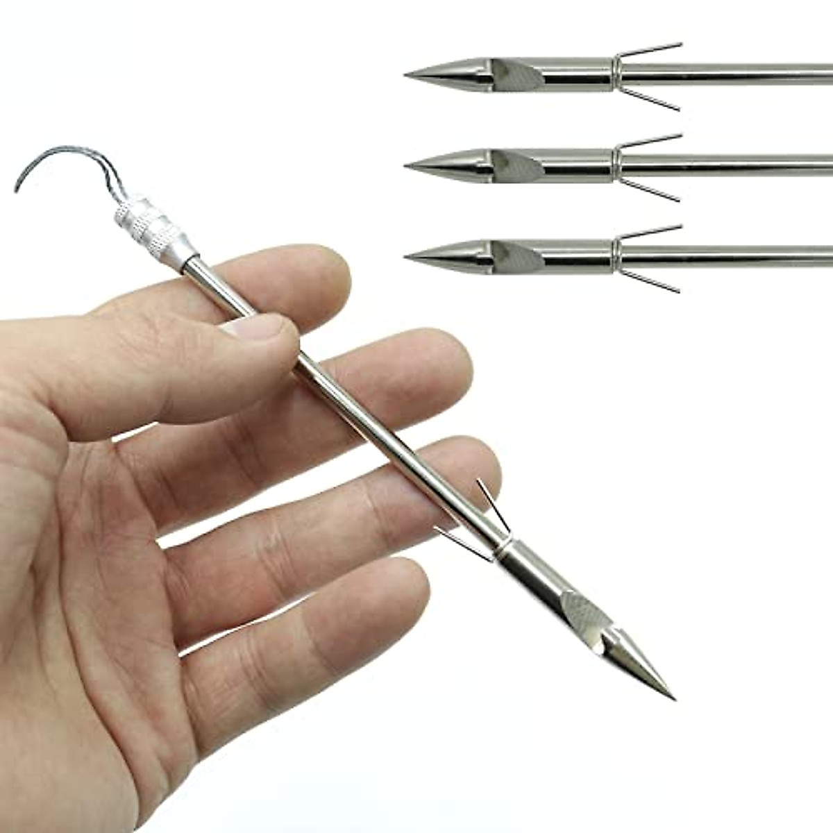 ZHUOCE 10 Pcs Stainless Steel Fish Hunting Arrows Crossbow Fishing Arrows Arrowheads Slingshot Catapult Bow Fishing Arrows Broadheads Dart Slingshots Bowfishing Arrowhead Hunting Tips Points