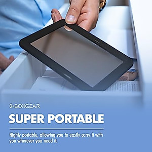 Boxgear Magnetic Locker Mirror - 5" x 7"- for School Locker, Bathroom, Household Refrigerator, Locker Accessory, Workshop Toolbox or Office Cabinet (Black)