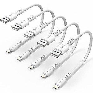 6 inch iPhone Charge Cable Short, 0.5ft 5Pack USB to Lightning Cord for Fast Charging Stations Compatible with Apple iPhone 12 11 Pro Max Xs 8 7 6 5 Plus, iPad Air/Mini
