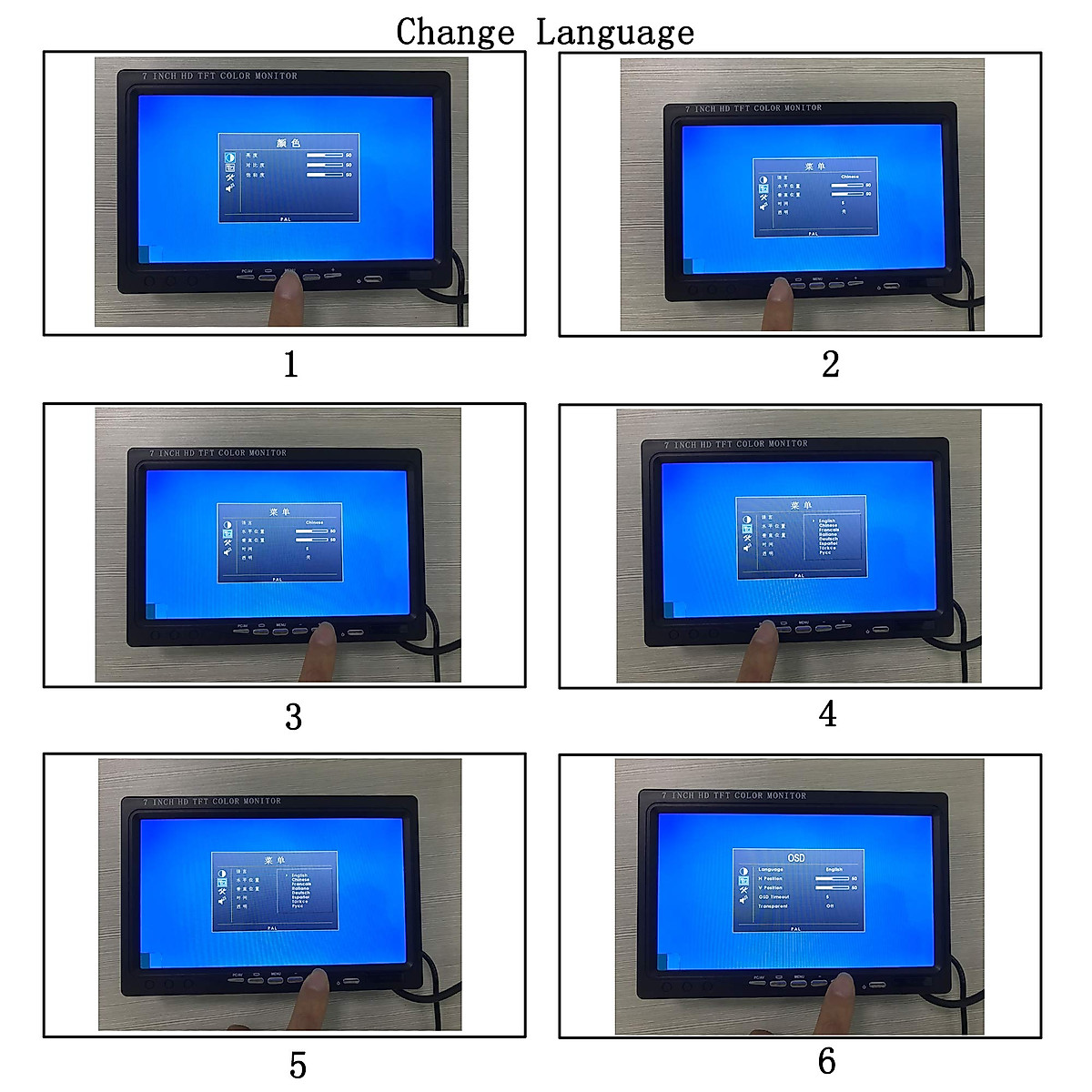 Yasoca 7 Inch Monitor HDMI - 1024x600 HD TFT LCD Screen Display AV VGA Input Built in Speaker for Raspberry Pi 3 Model B+ 3B CCTV Computer PC DVR Car