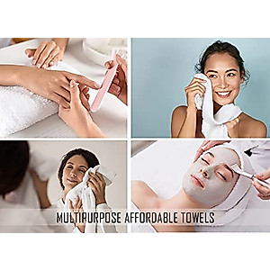 TOALLA (Pack of 12 White Bath Towels Bulk 24x48 Inches - Economy Cheap Bath Towels for Commercial Uses, Gym, Salon, Spa & Hair -Lightweight Bath Towels Quick Drying -Bath Towels Sets Bulk