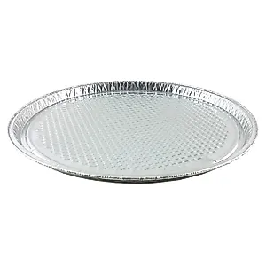 Handi-Foil 12" Aluminum Foil Pizza Pan - Disposable Waffle Bottom Baking Sheets (12)