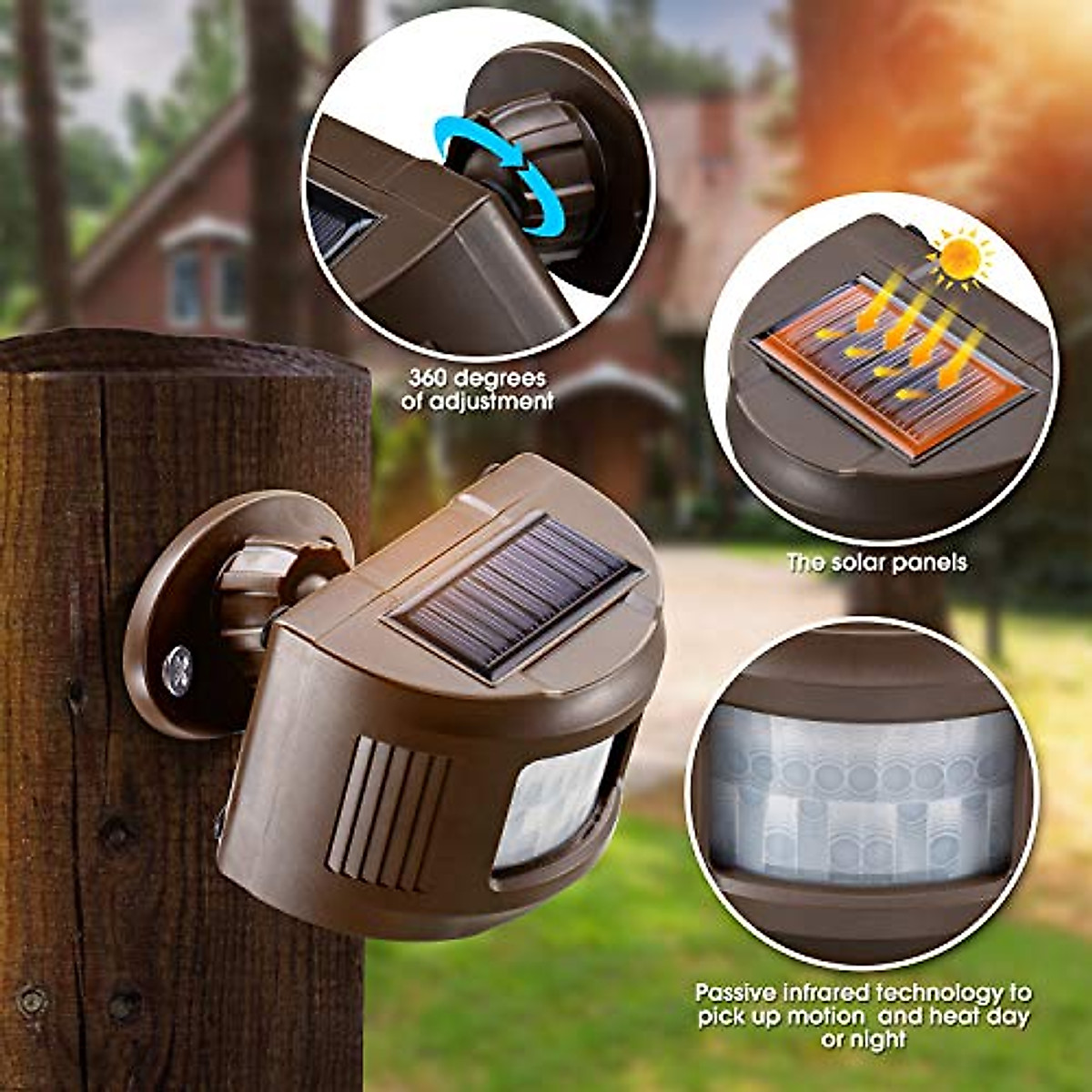 eMACROS Pairable 1/2 Mile Long Range Solar Wireless Driveway Alarm Indoor Outdoor Weatherproof Motion Sensor&Detector Security Alert System (2021 New)