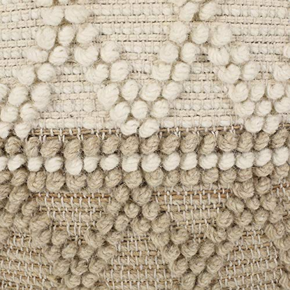 Christopher Knight Home Dellroy Pouf, Ivory + Beige