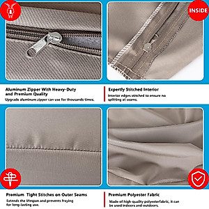 SUSIE'S GARDEN 9p patio cushion covers Outdoor Patio Cushions Covers Replacement Waterproof with Zipper for 5 Pcs Patio Furniture Set, Slipcovers for Outdoor Cushions Taupe, Covers Only